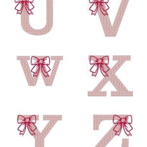 Detailed Font Alphabet Machine Embroidery Fill Stitch Style With Hearts ...