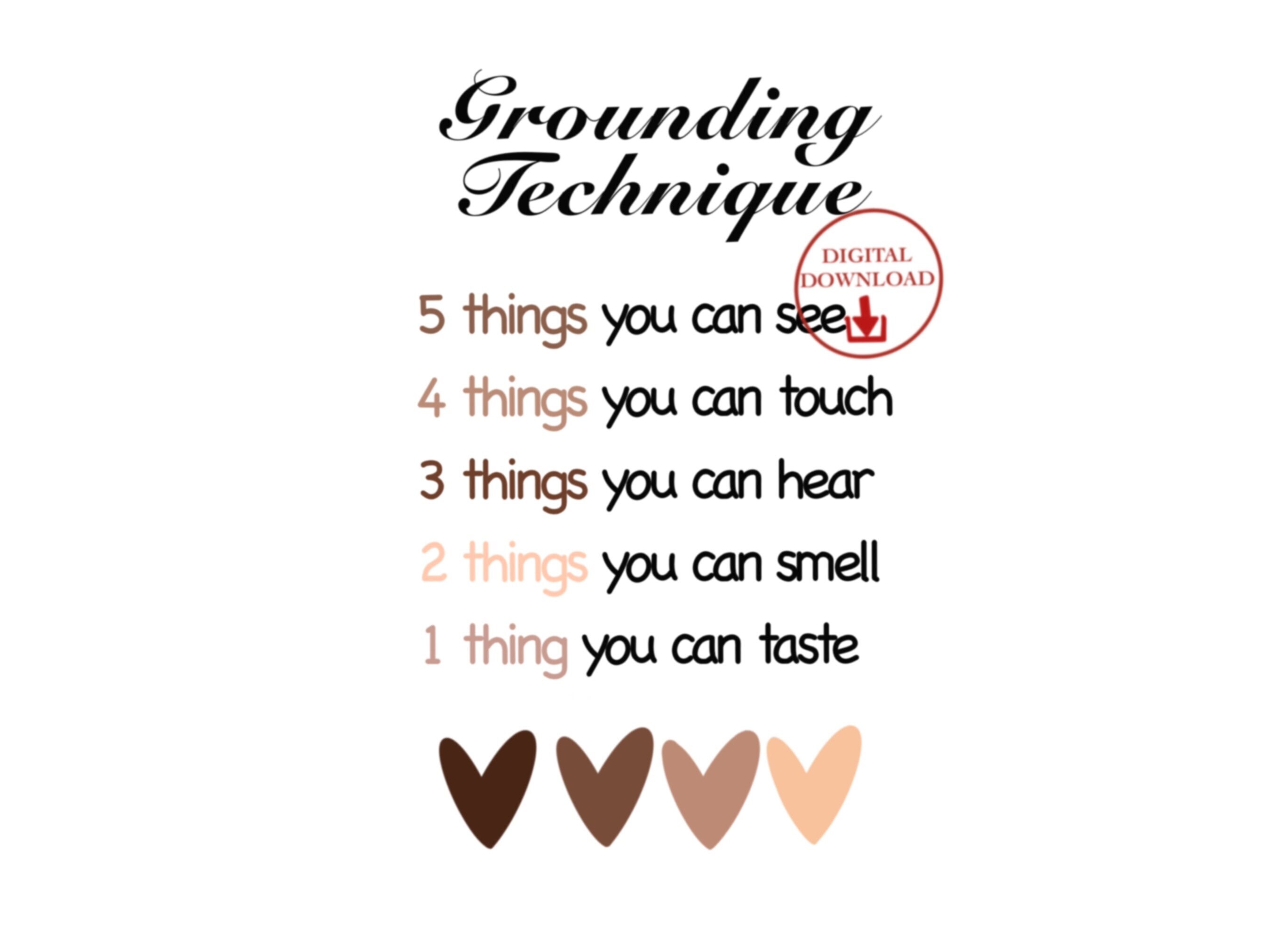 Grounding Technique DIGITAL DOWNLOAD psychology Art Therapy Office ...