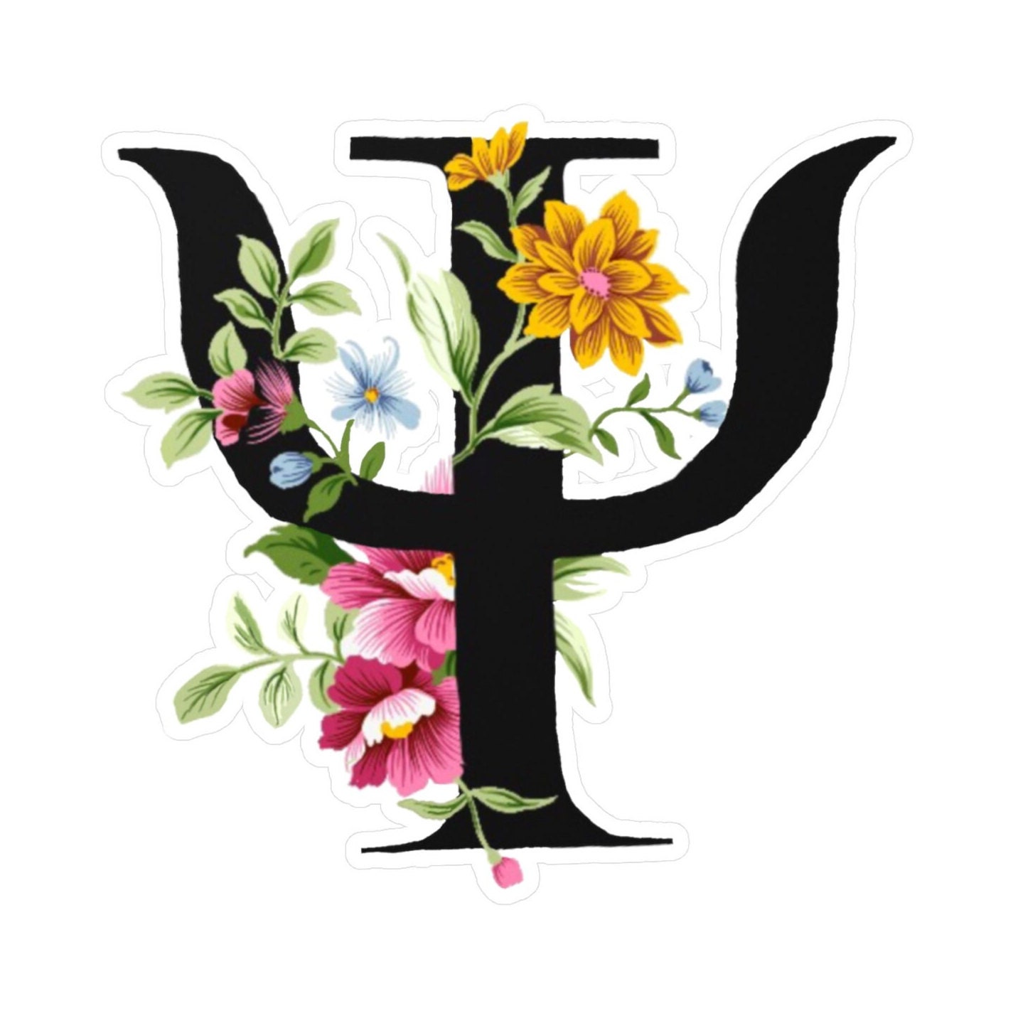 Best Selling Floral PSI Symbol, Psychology, School Psychologist Vinyl ...