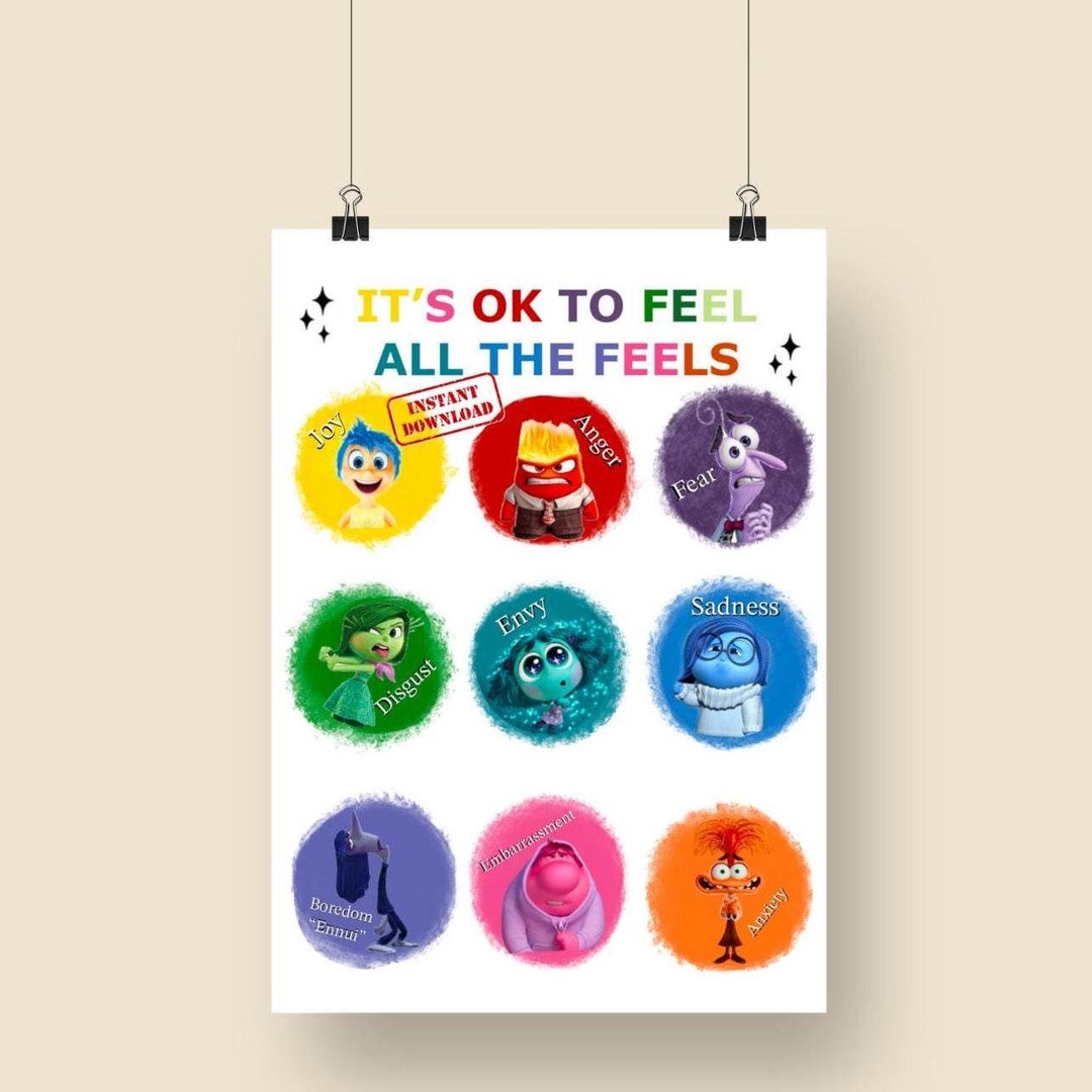 Inside Out Feelingsdigital DOWNLOAD |psychology Art | Therapy Office ...