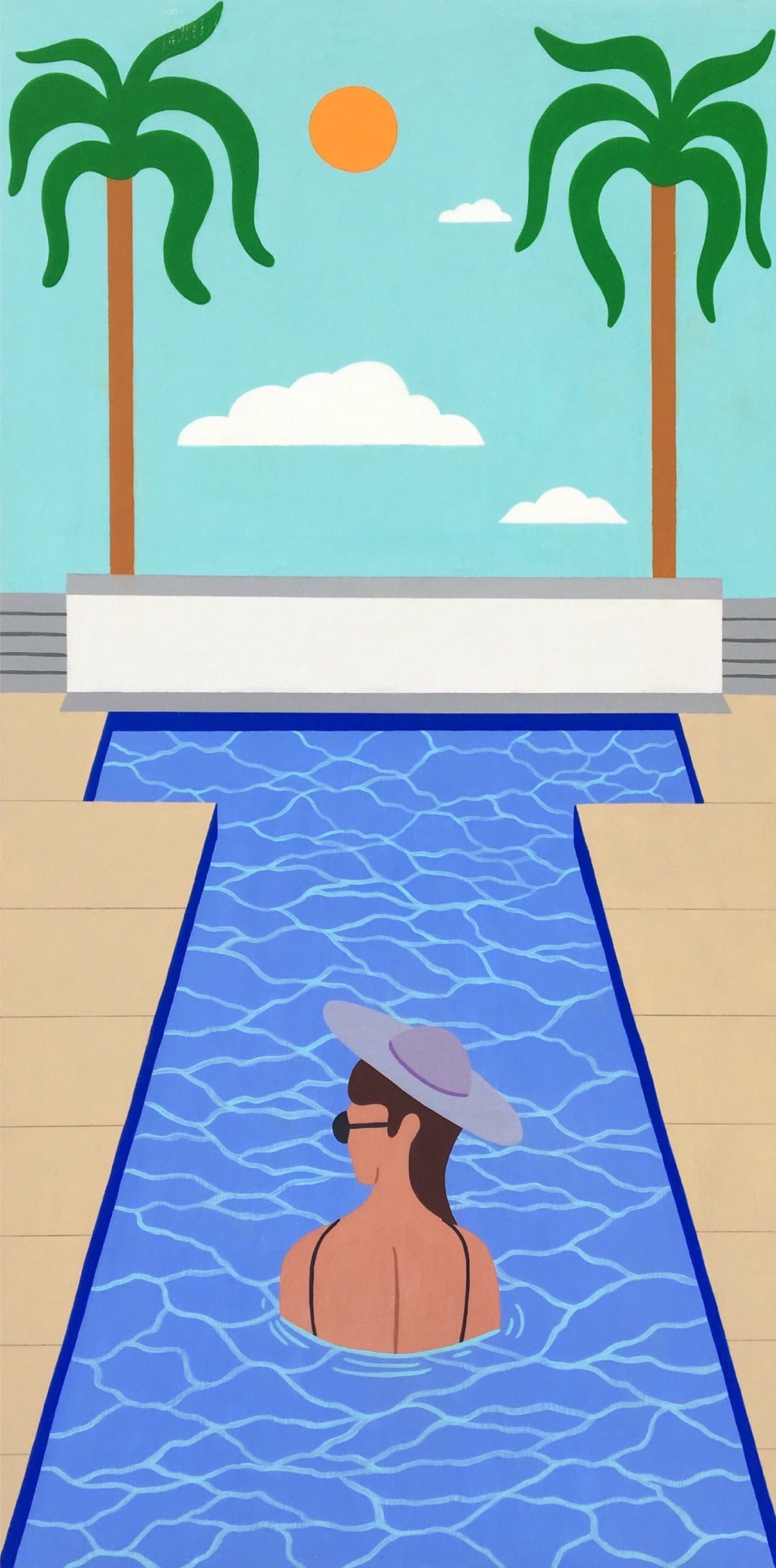 Poolside Paradise / Original Hand-made Painting / One-of-a-kind ...