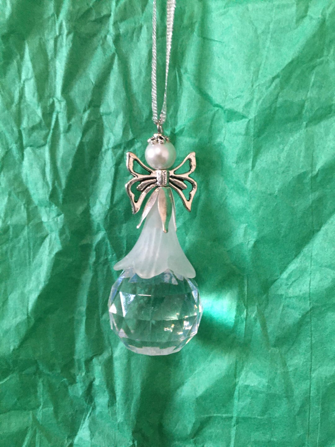 Crystal Angel Suncatcher Ornament | Faceted Beaded Angel Charm With ...