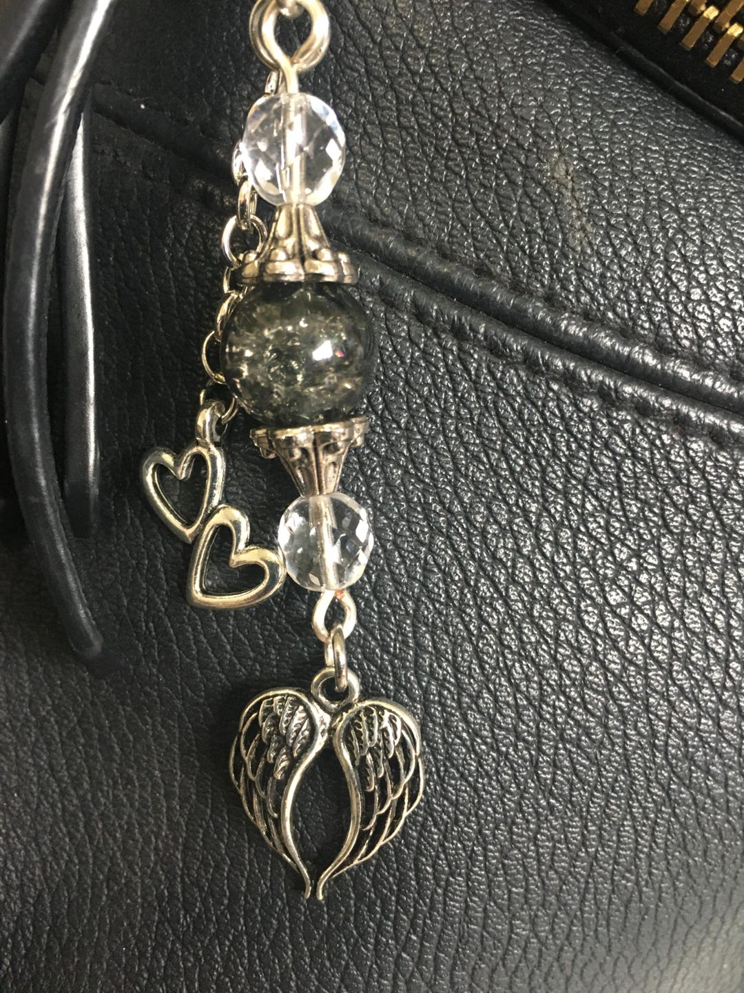 Angel Wings Bag Charm - Beaded Bag Accessory With Angel Wings - Gift ...