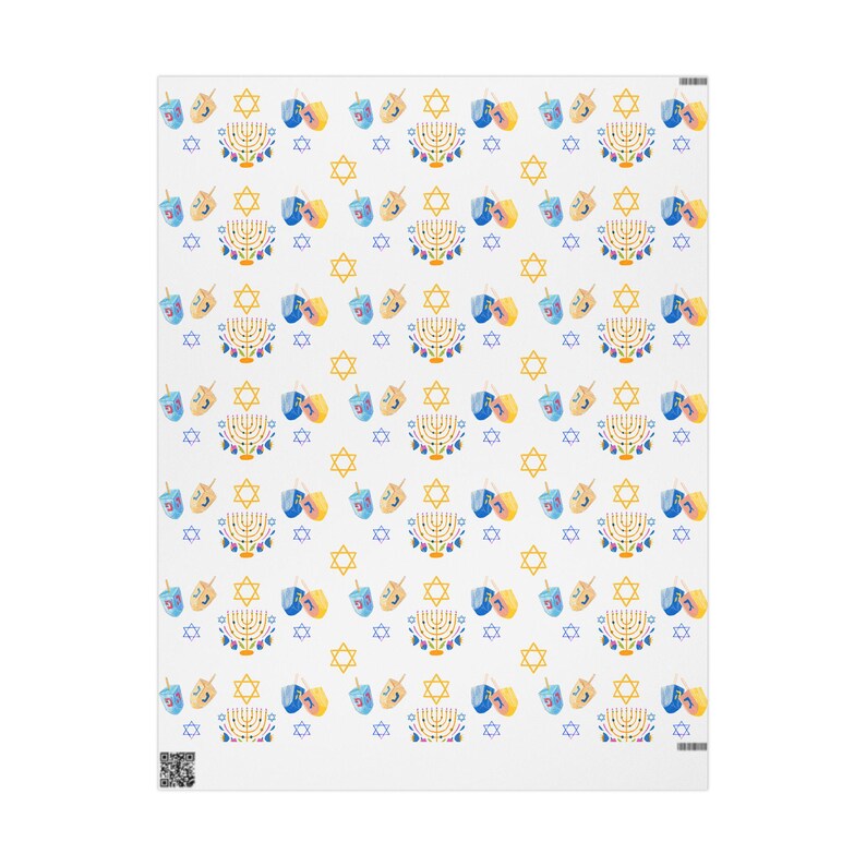 Hanukkah Wrapping Paper, Dreidel Wrapping Paper With Star of David and ...