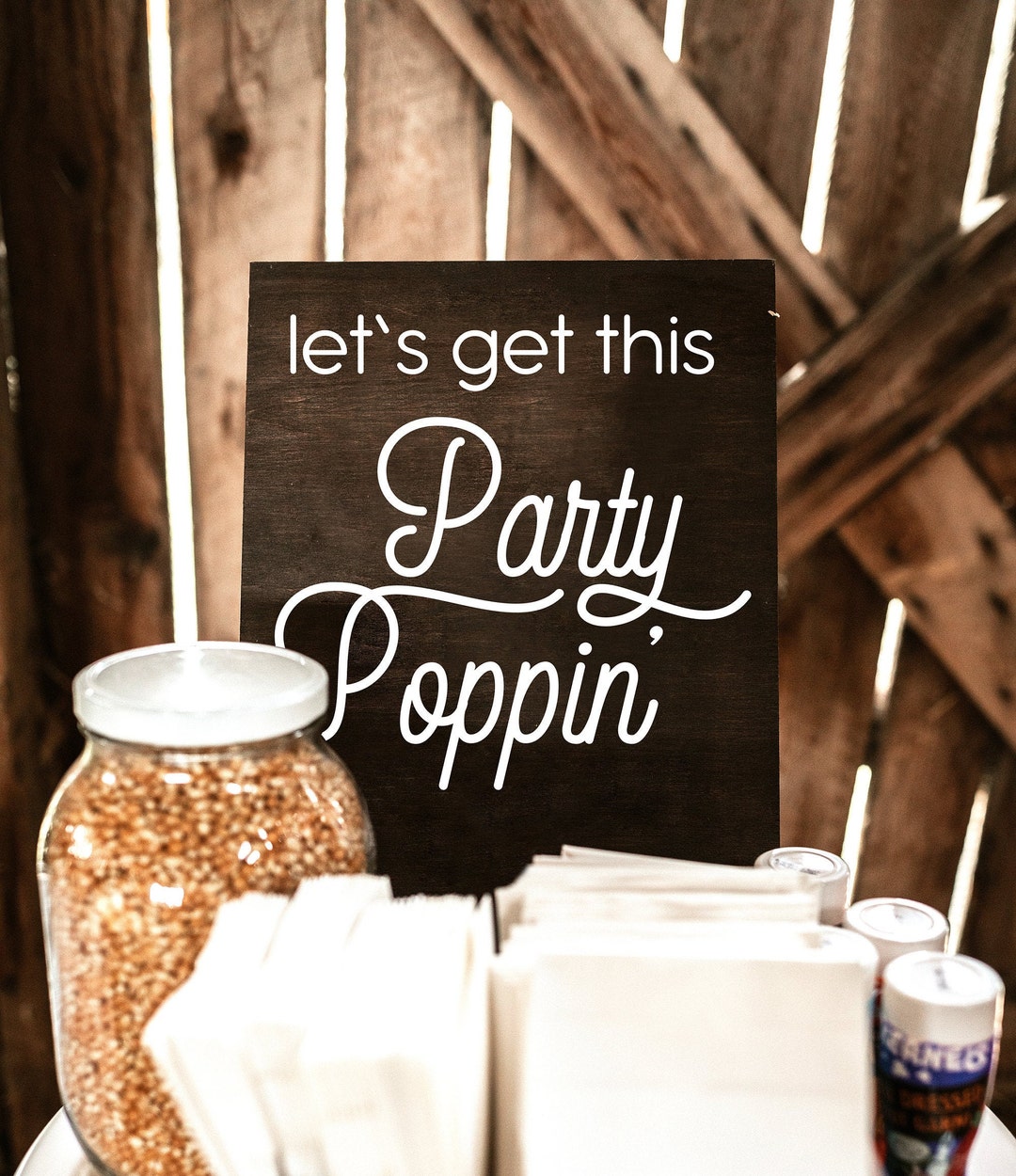Let's Get This Party Poppin' SVG PNG | Wedding Sign | Popcorn Signage ...