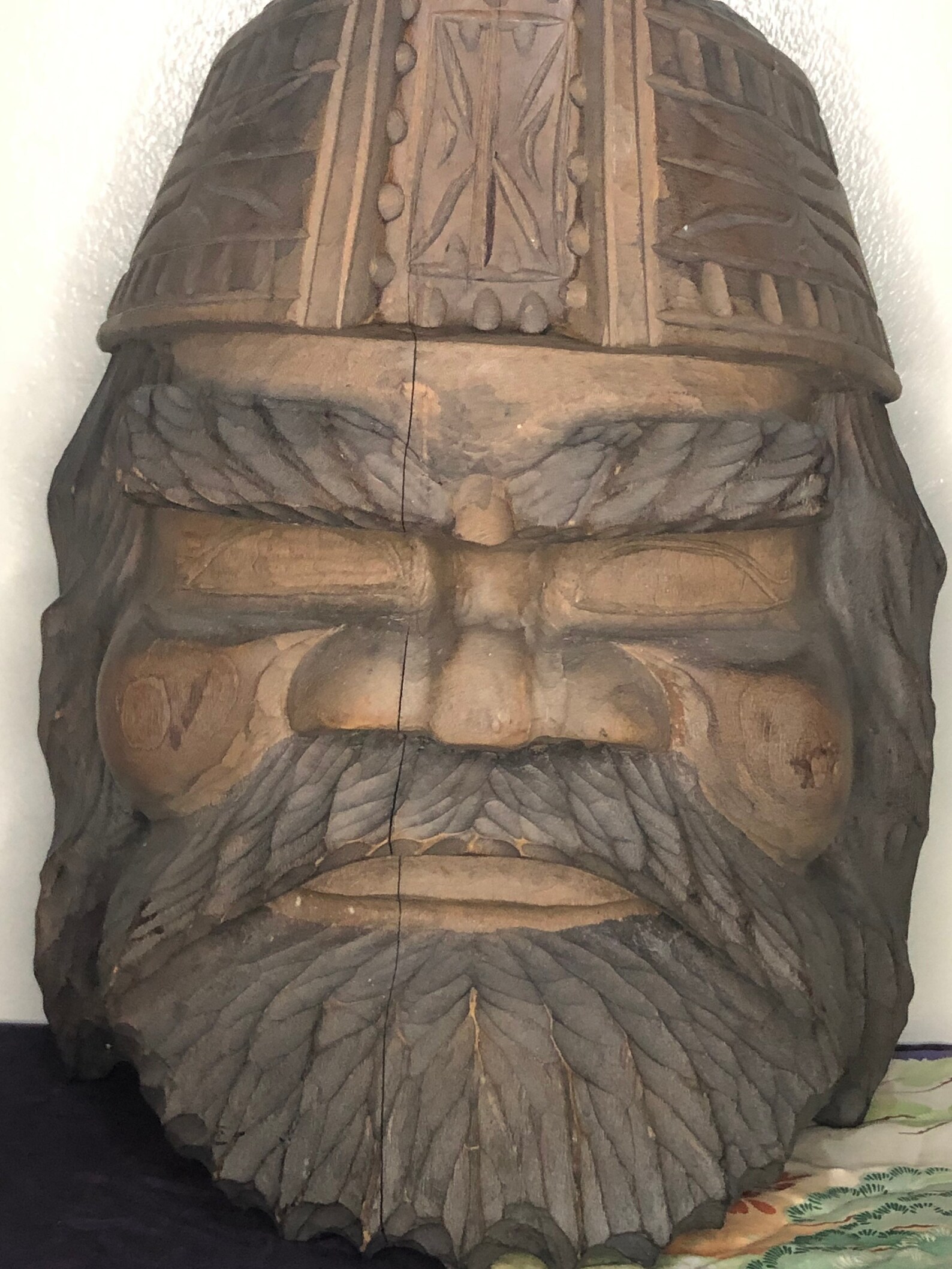 Wooden Carved Folk Art Japan Ainu Old Man Mask | Etsy