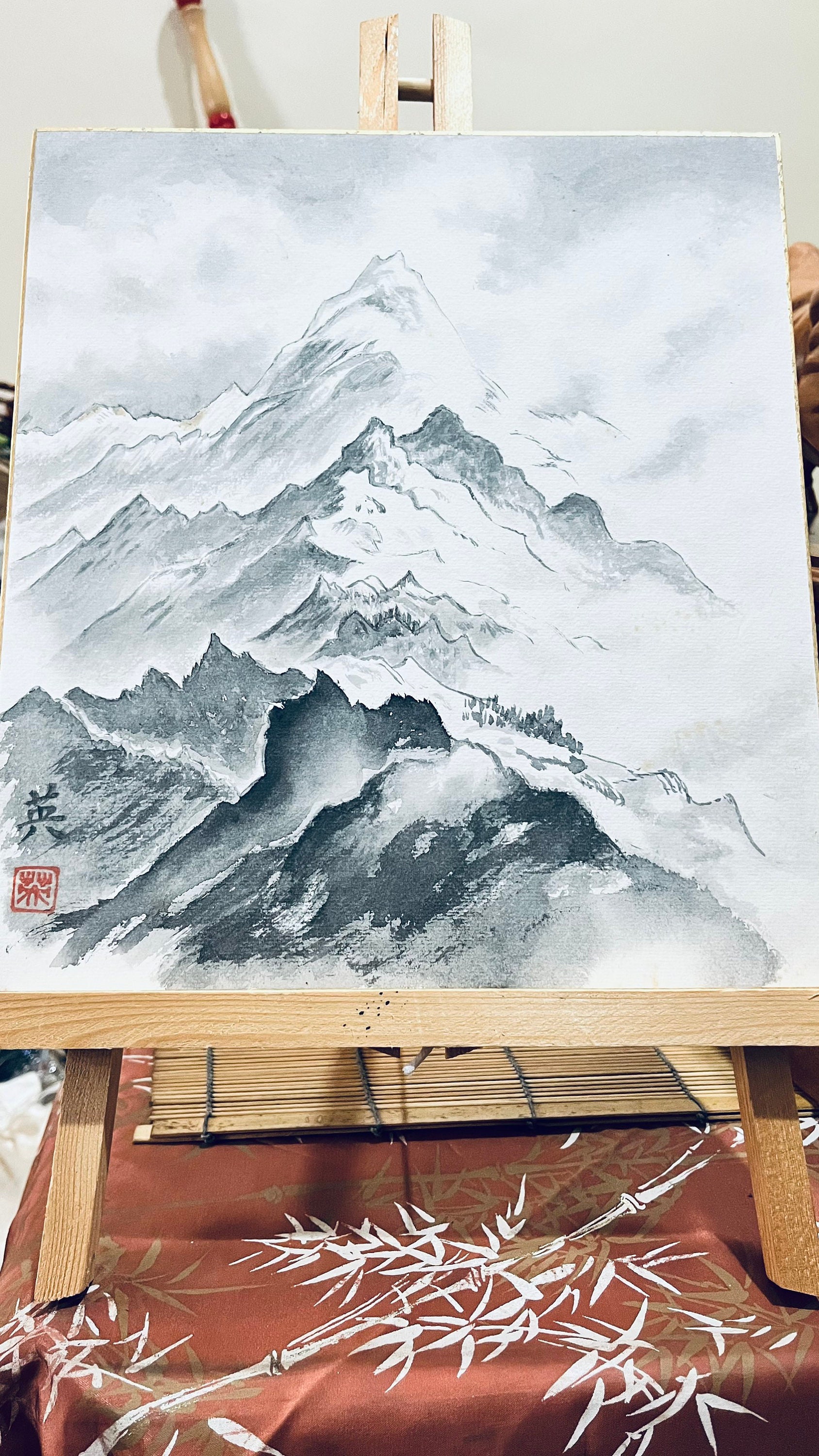 Vintage Japanese Art : Sumi-e Japanese Ink Art Landscape and Scenes ...