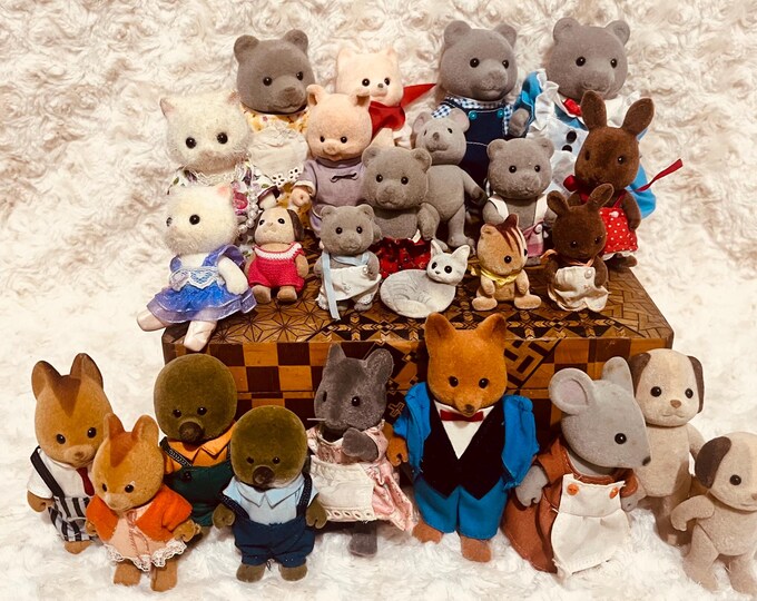 Vintage Rare Sylvanian Families Calico Critter Character Figure Set - Etsy