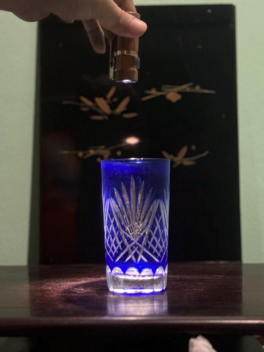 Beautiful Blue Kagami Cut Glas Edo Kiriko Hand Cut Sake Liquor Glass - Etsy