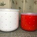 Vintage Ampleur Ejiry Set of 2 Diamond Dot Enamel Metal Bowls / Jar ...