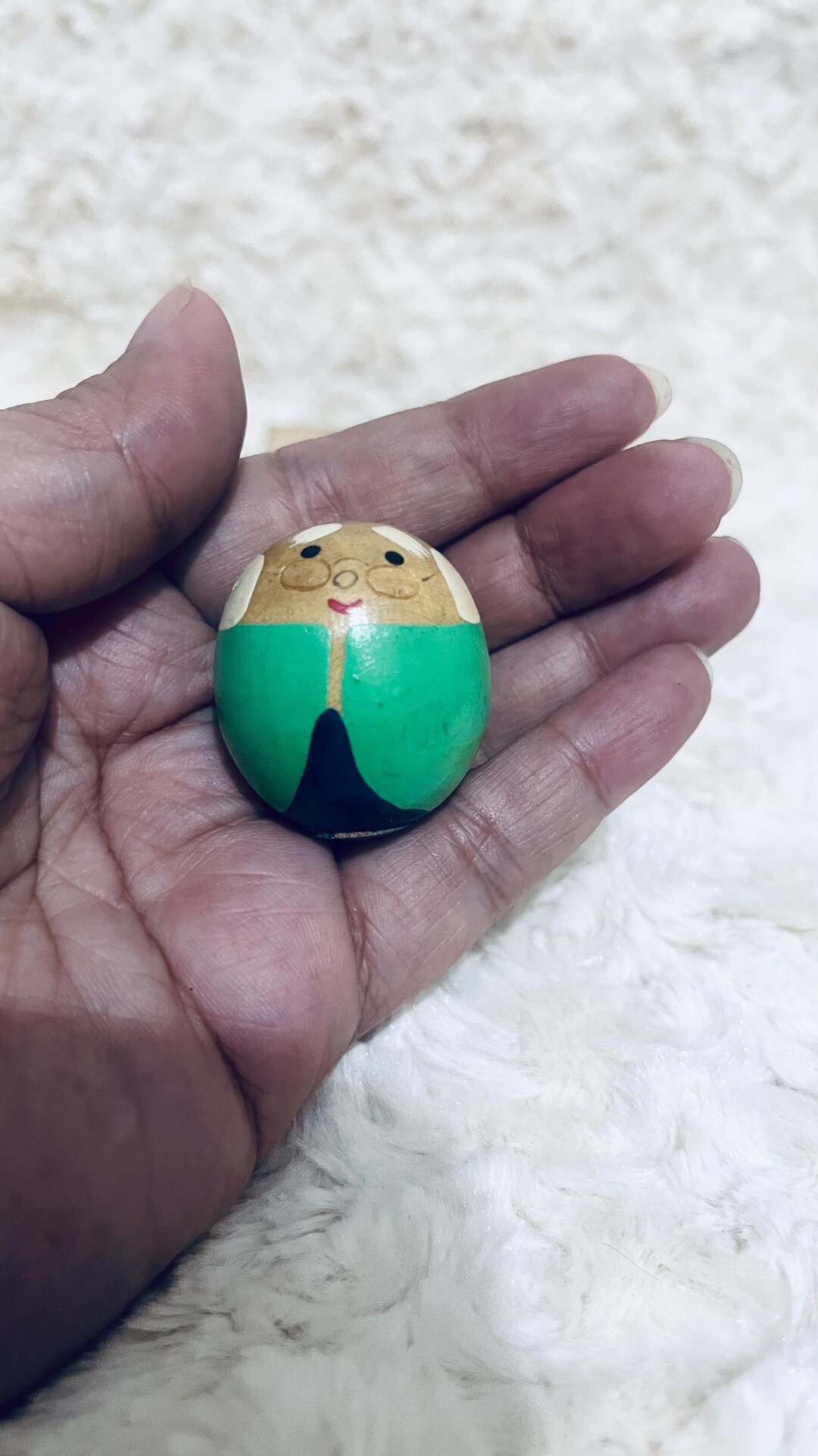Miniature Wobbly Egg Wooden Kokeshi Doll Collectible Figure 3cm ...