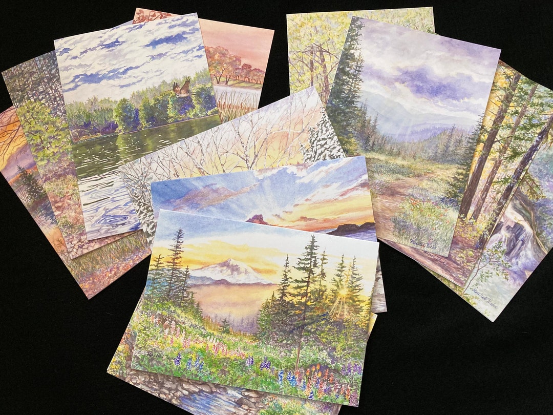 Nature Cards, Variety Pack of 12, 5 X 7 Blank Cards With Envelopes - Etsy