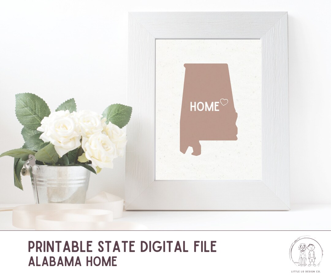 Alabama Home State Print, Minimalist Art (digital Download) - Etsy