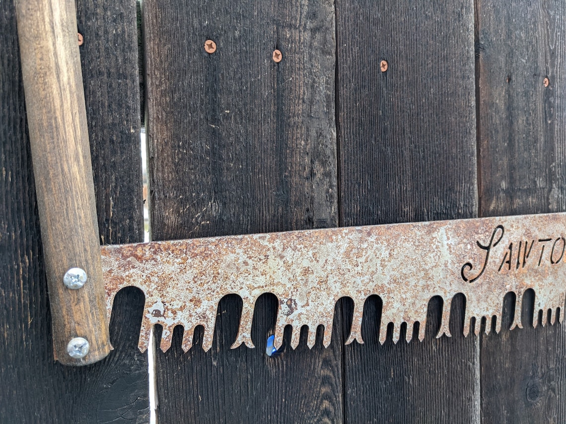 Decorative Crosscut Saw Rusted Steel Finish Sawtooth Frank | Etsy