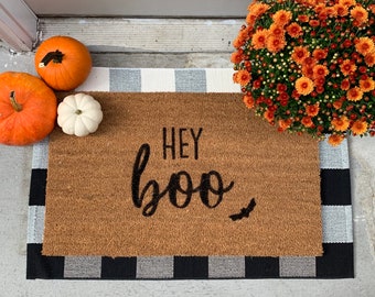 Hey Boo Doormat Svg - Etsy