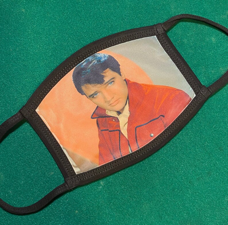 Rock & Roll Blue Eyes Elvis Presley Face Mask Reusable Washable Double ...