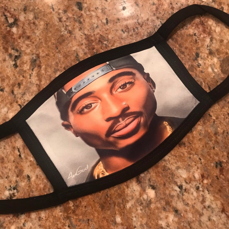 2pac Shakur Nose Ring Face Mask Reusable Washable Double Layer - Etsy
