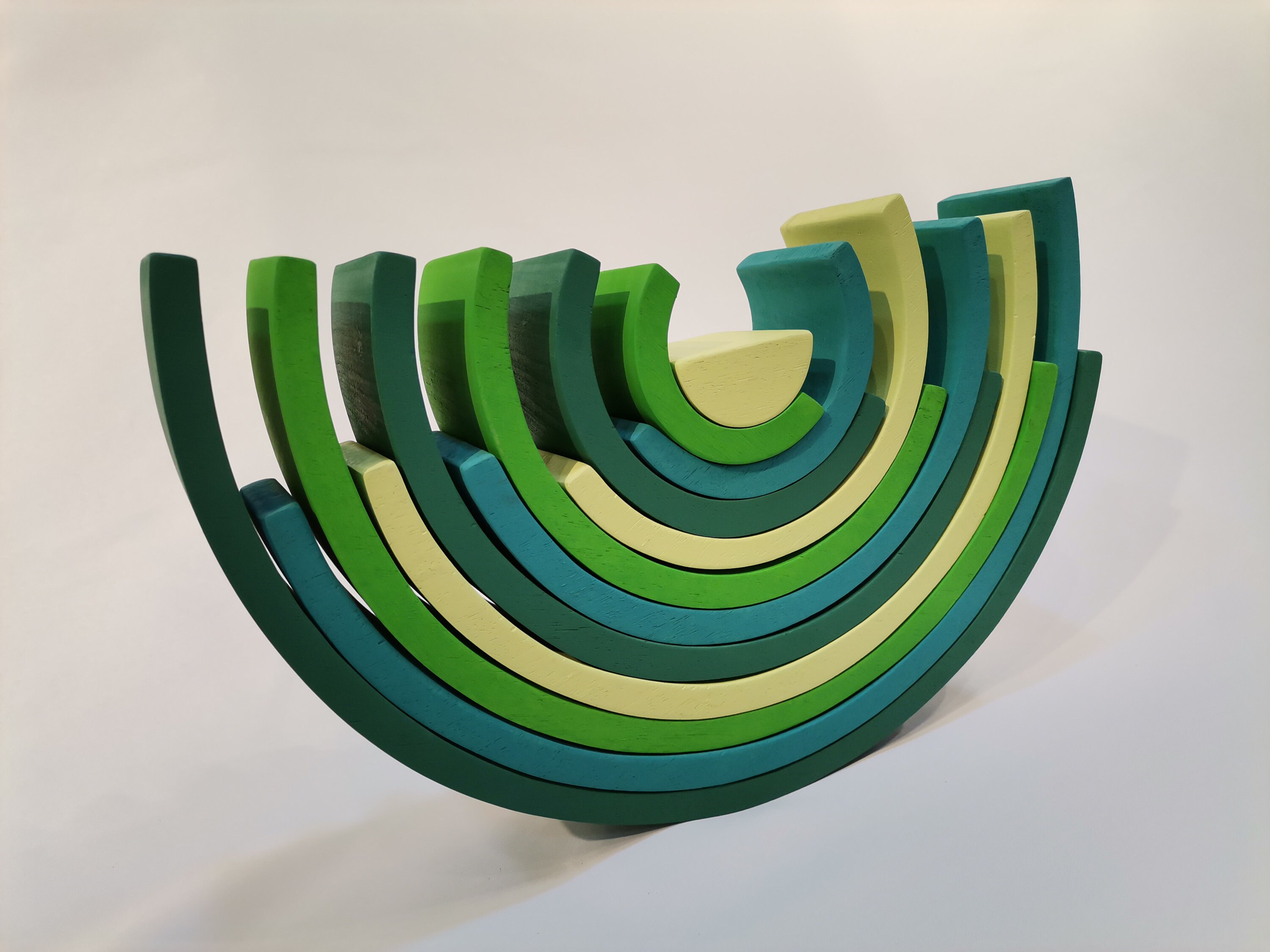 Wooden Waldorf 12-pack Rainbow Forest Green, Waldorf Rainbow Stacker ...