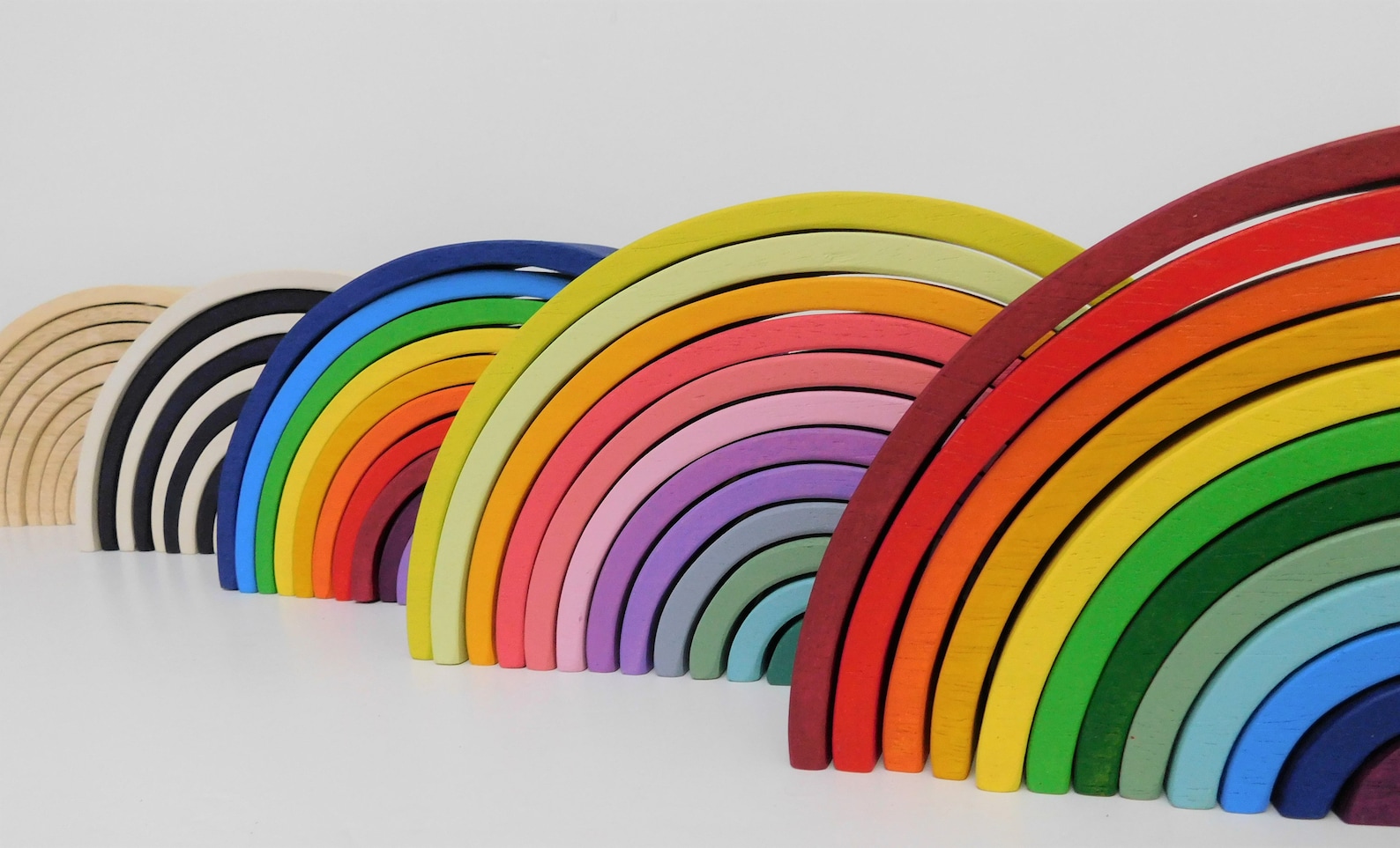 12pcs Wooden Rainbow Stacker Toy Waldorf Rainbow Stacker - Etsy
