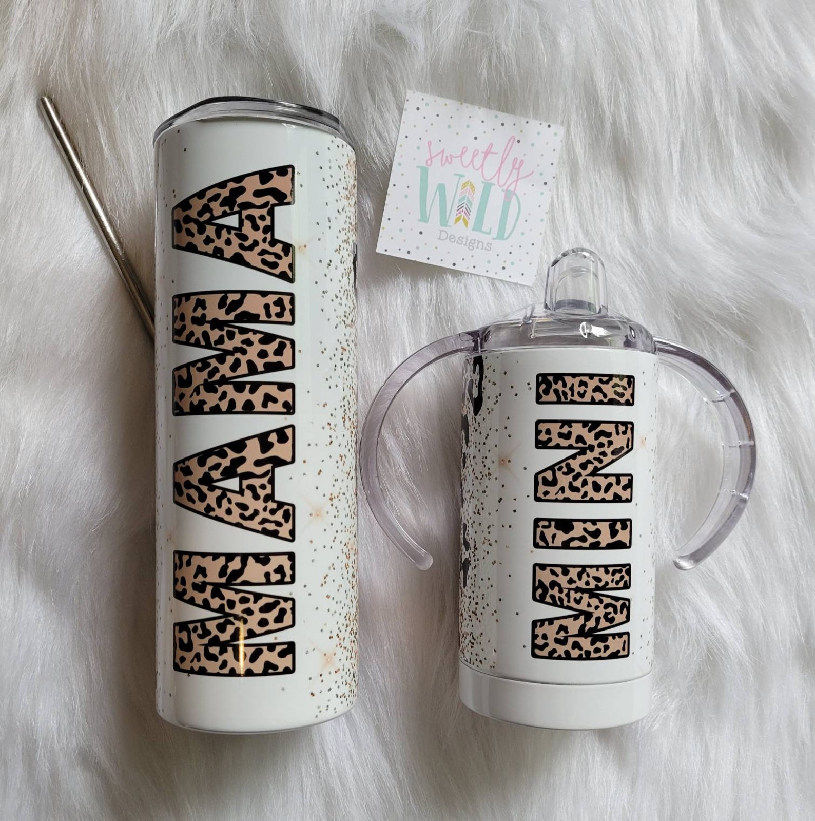 Mama And Mini Tumbler Set Tall Skinny Tumbler Mama Sippy Cup Etsy