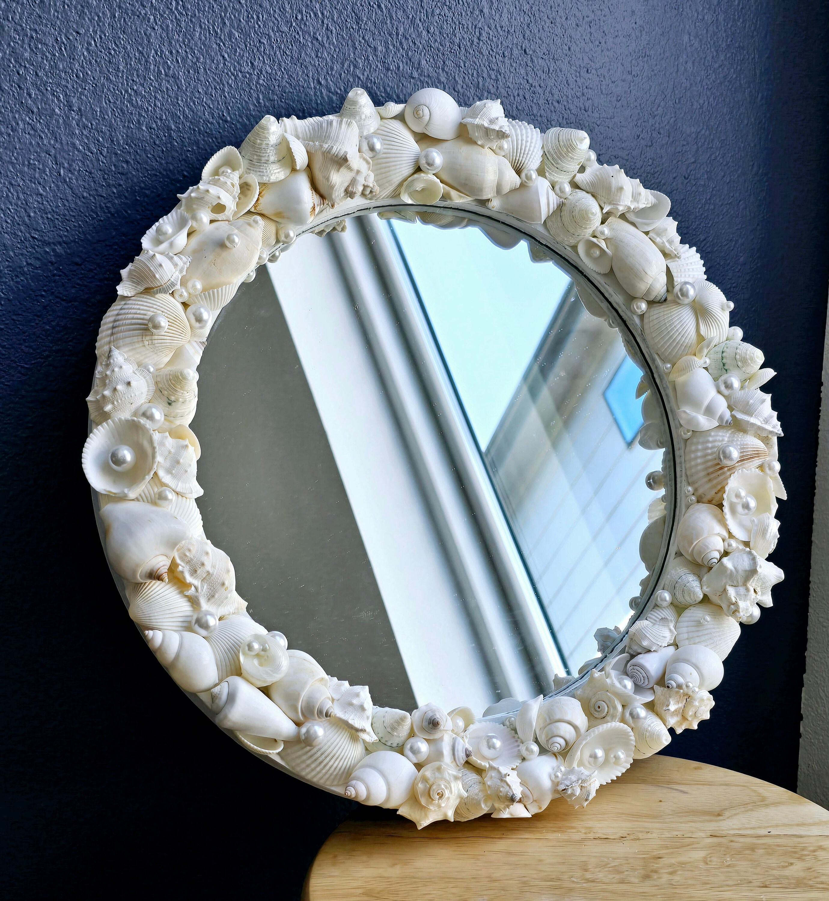 Seashell Mirror|coastal Mirror|bathroom|hallway|living Room Coastal ...