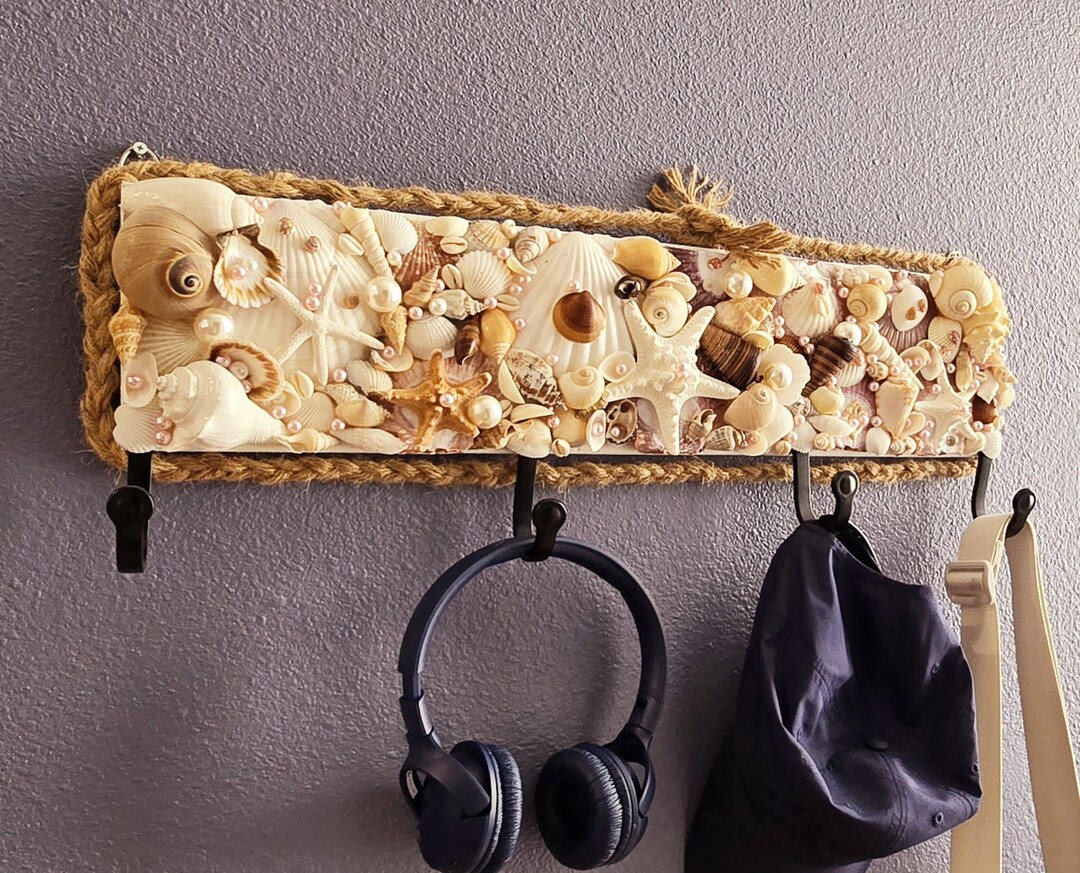 Seashell Coat Hanger|pink Shells|bathroom Towel Hanger|ocean Decor ...