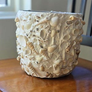 Seashell Ceramic Planter: Coastal Home Decor, Large Plant Pot - Etsy