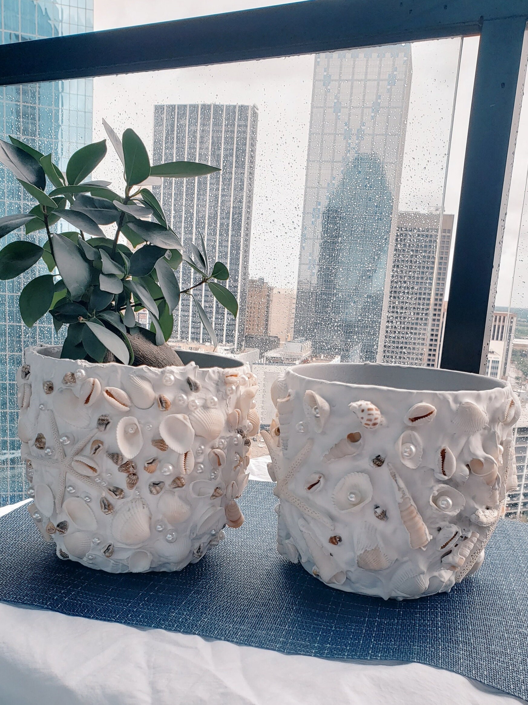 Seashell Planter|creamic Coastal Planter|home Decor|white Coastal ...
