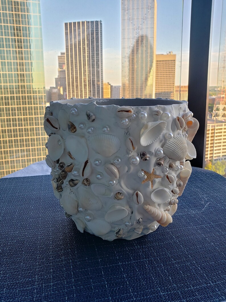 Seashell Planter|creamic Coastal Planter|home Decor|white Coastal ...