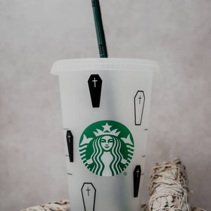 Gothic Coffin Starbucks Tumbler, Gothic Witch Gifts, Personalized Cold ...