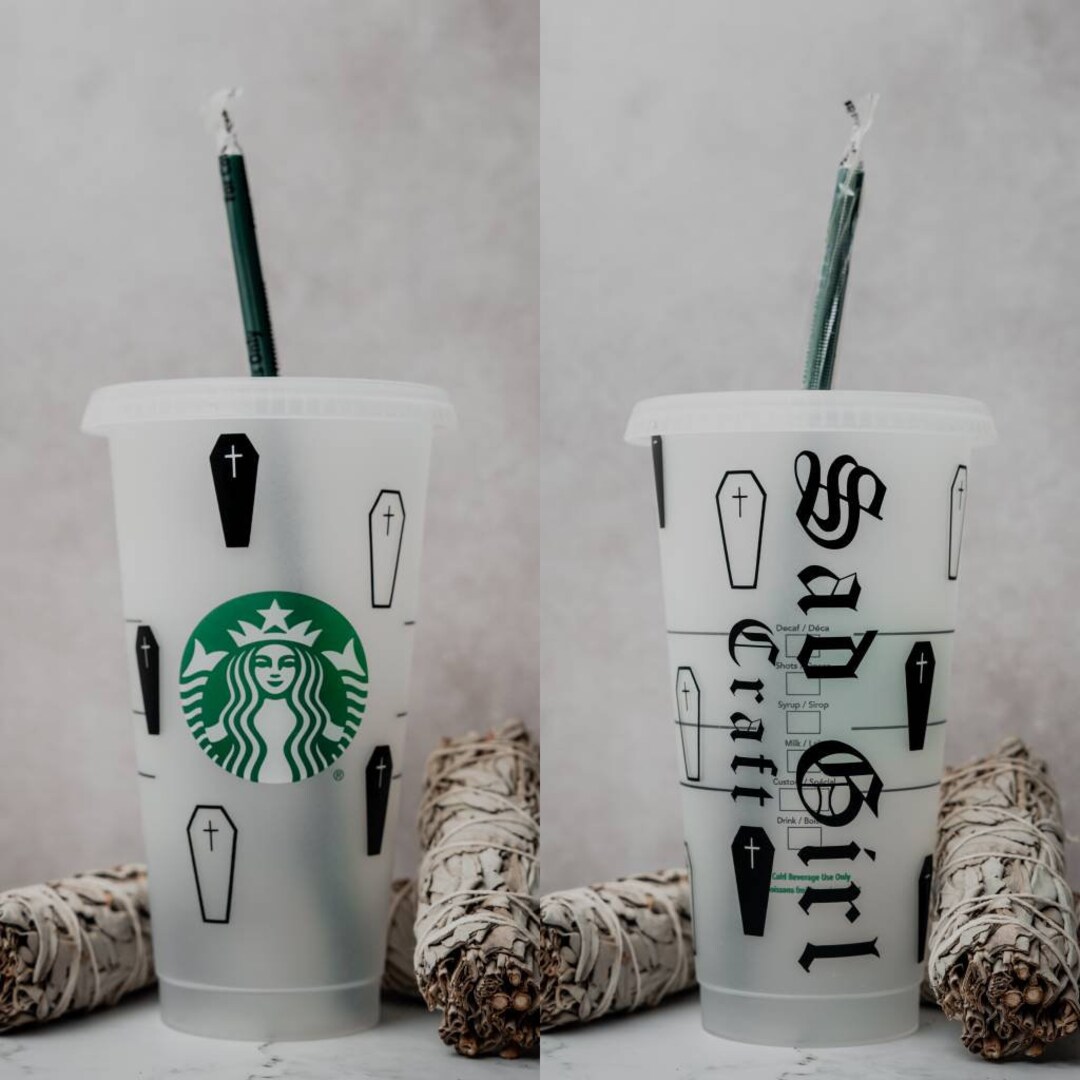Gothic Coffin Starbucks Tumbler, Gothic Witch Gifts, Personalized Cold ...
