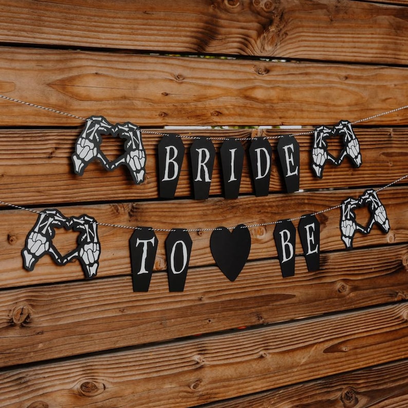 Gothic Bride to Be Banner, Halloween Wedding Decor - Etsy
