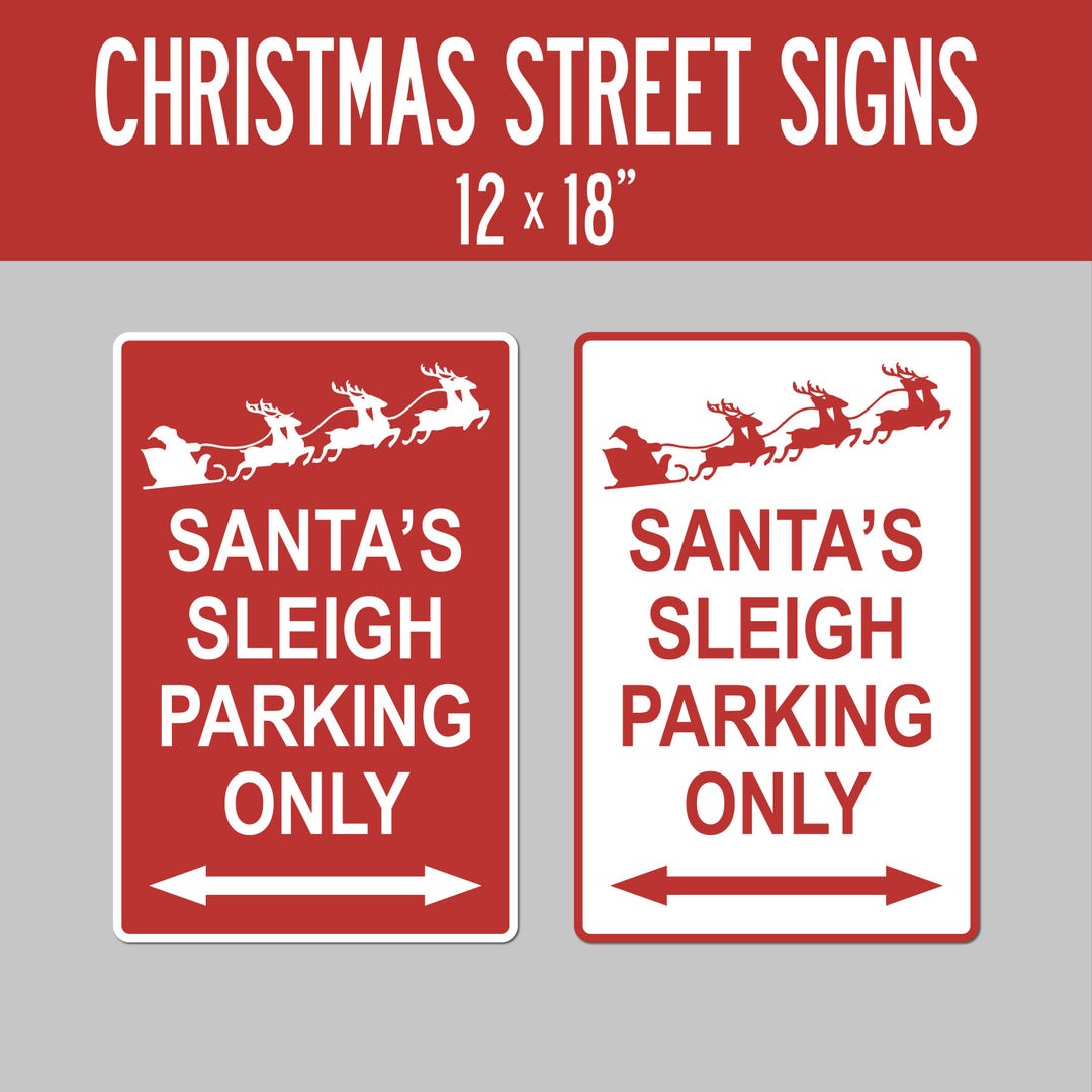 Santa Sleigh Parking Sign Quality Metal Street Sign Christmas Decor - Etsy