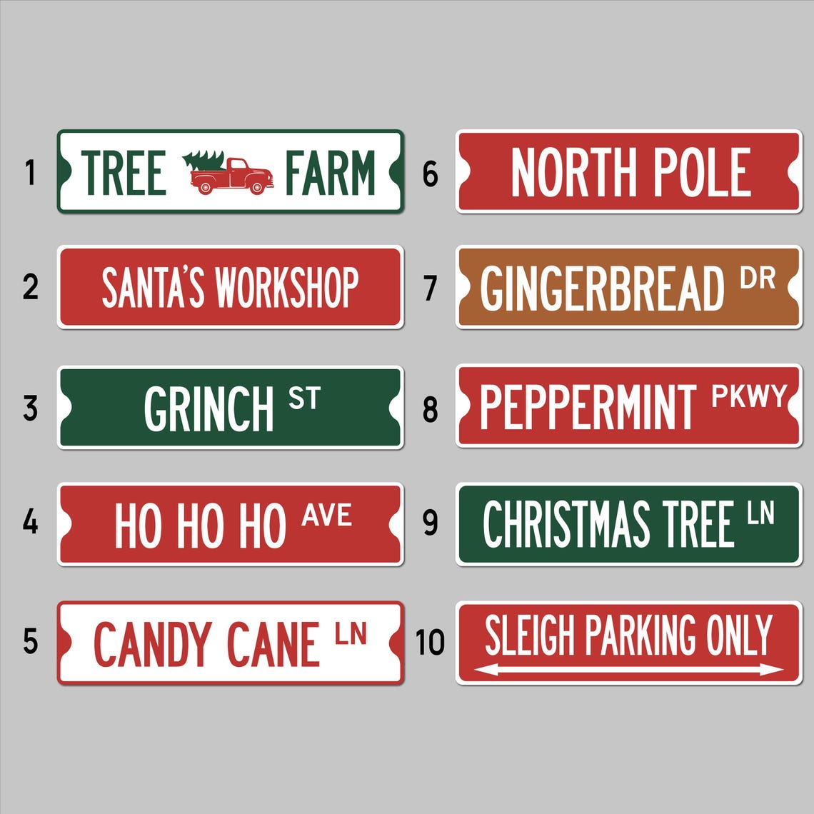Christmas Street Sign Santa Sign Holiday Road Sign Fun Christmas Decor ...
