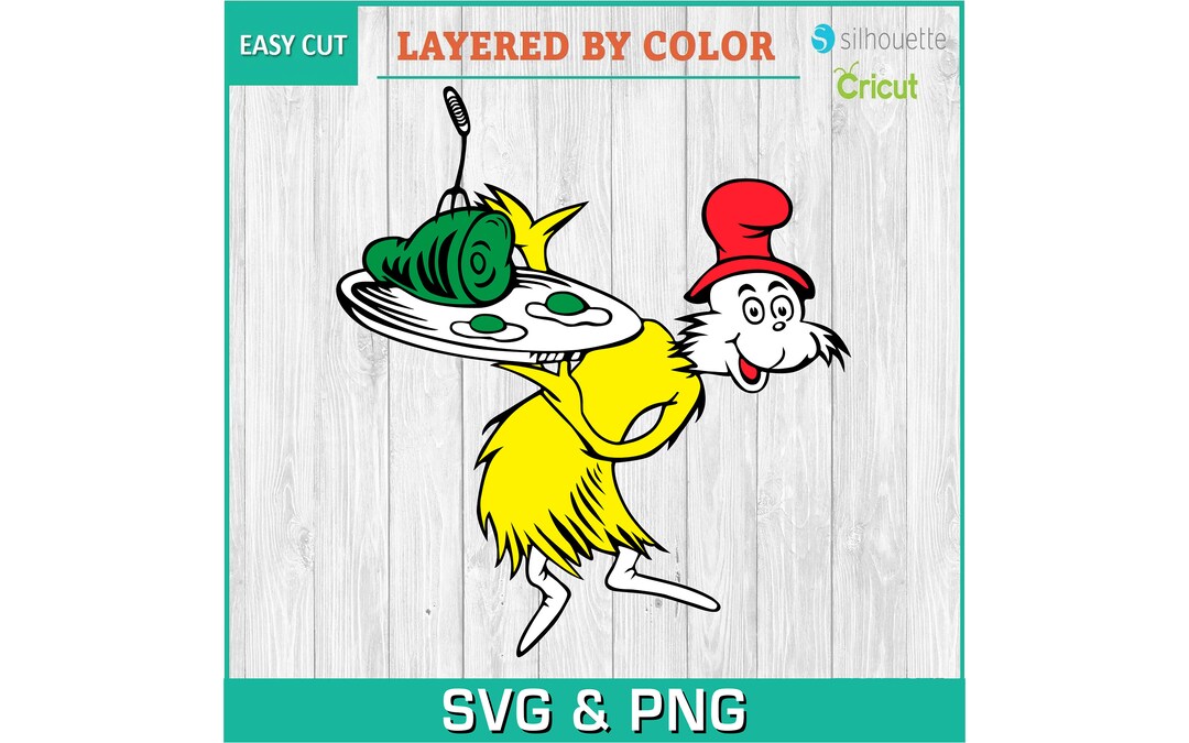 Dr Seuss, Sam I Am, Green Eggs and Ham, Thing Silhouettes Digital ...