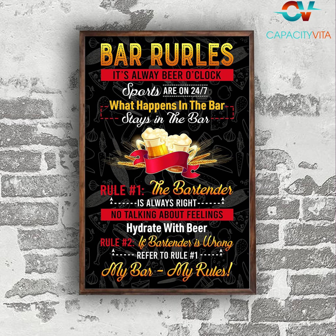 Bartender Poster Drinking Liquors Poster Bar Rules Quotes For Etsy