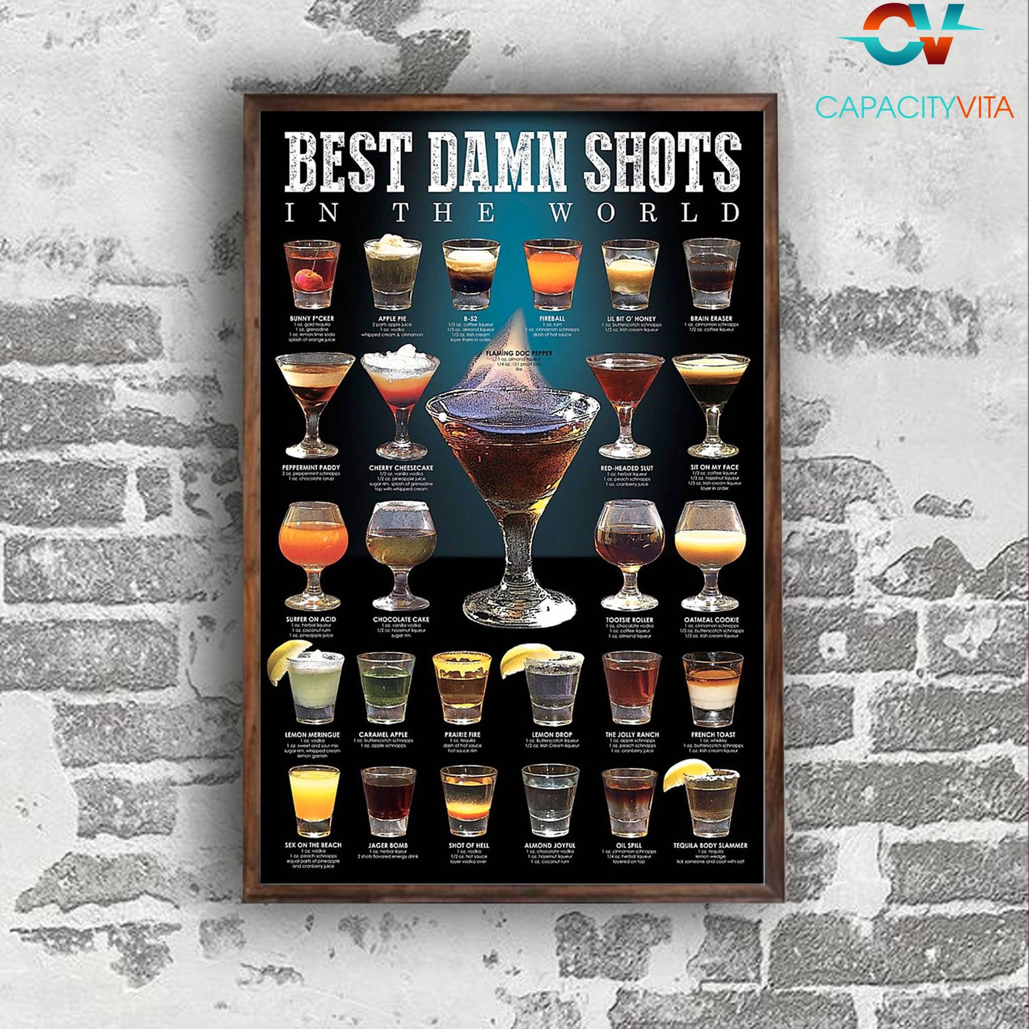 Bartender Poster Drinking Liquors Poster Best Damn Shots Wall Etsy