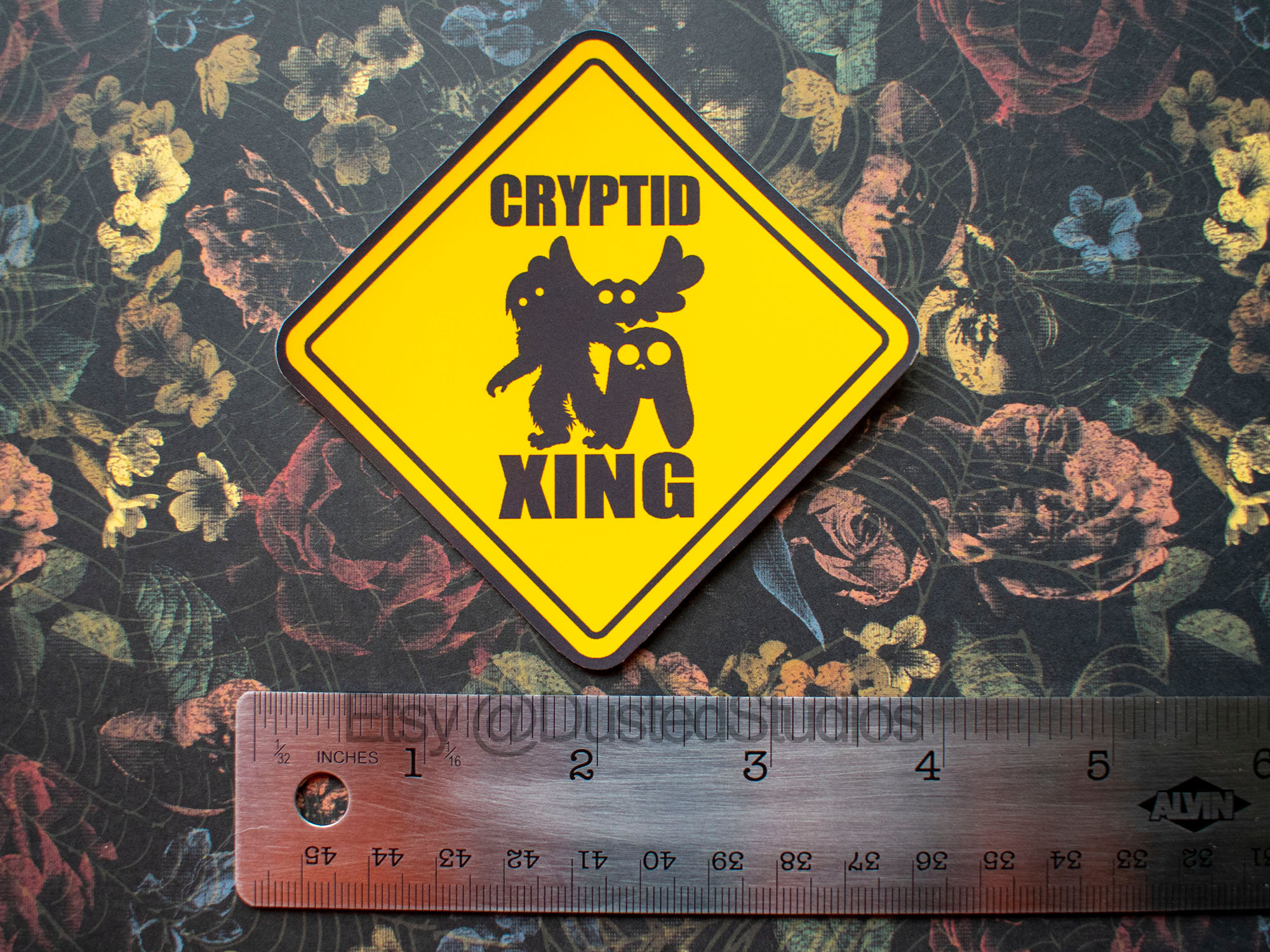 Cryptid Crossing Road Sign Gloss Paper Sticker - Etsy