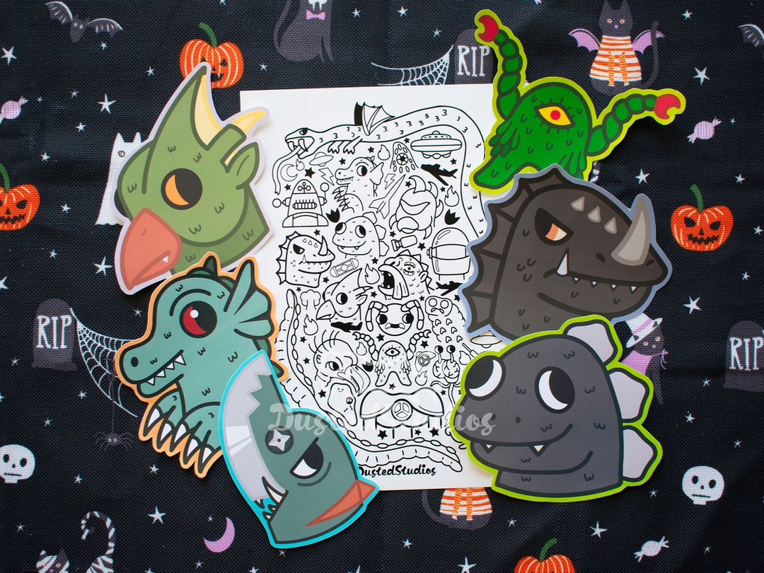 B-movies Monster Pop Art Bundle - Mini Print & Stickers - Etsy