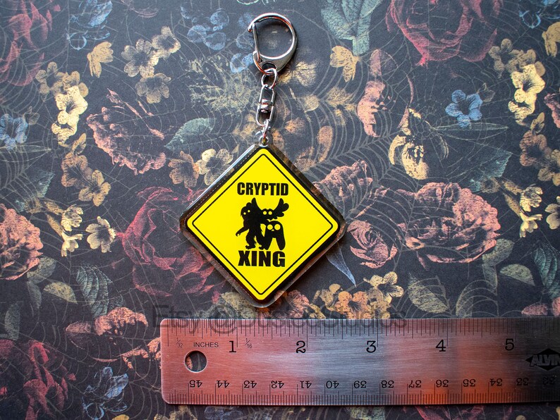 Cryptid Crossing Road Sign Acrylic Charm - Etsy