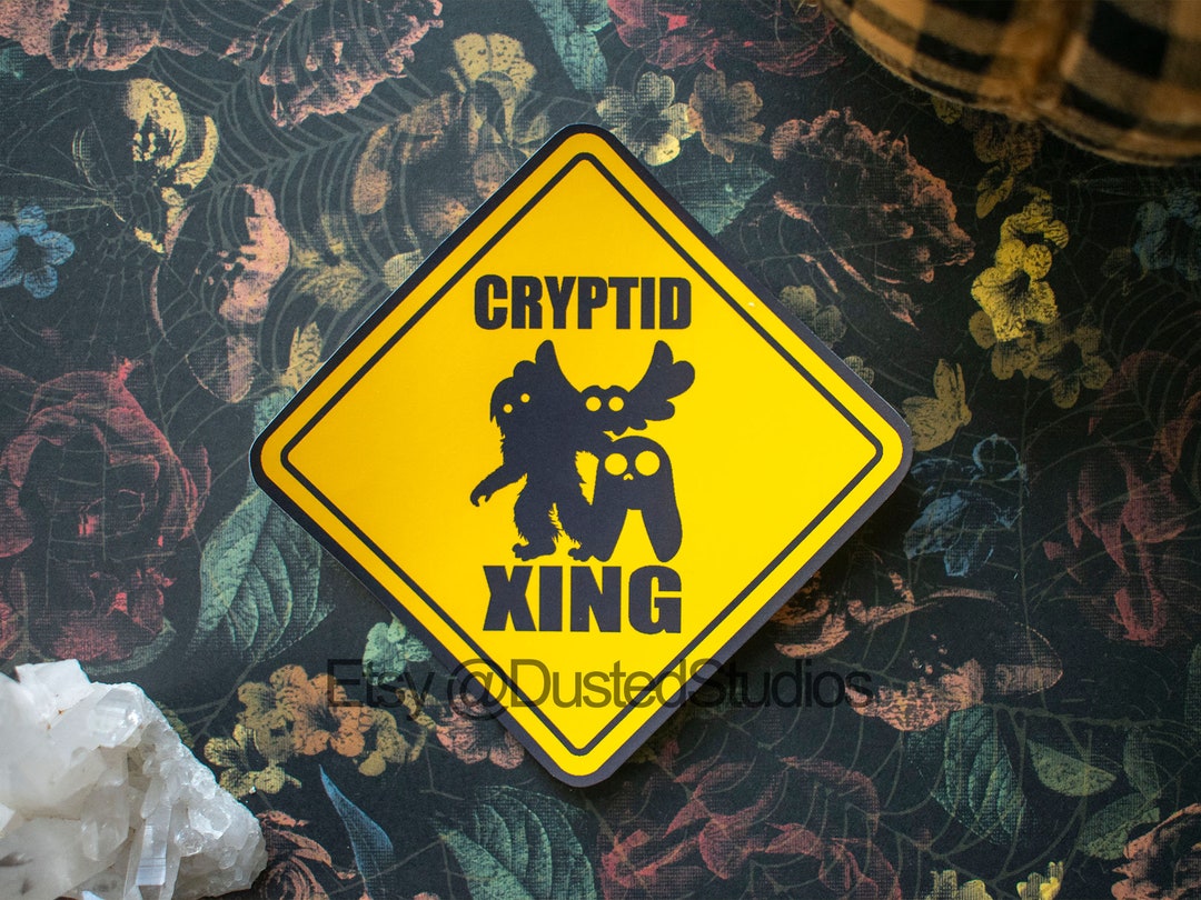 Cryptid Crossing Road Sign Gloss Paper Sticker - Etsy