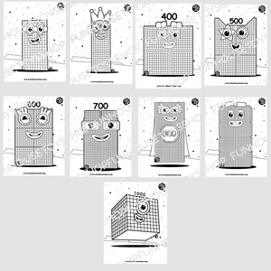 Numberblocks 200 to 1000 Coloring Book | Etsy