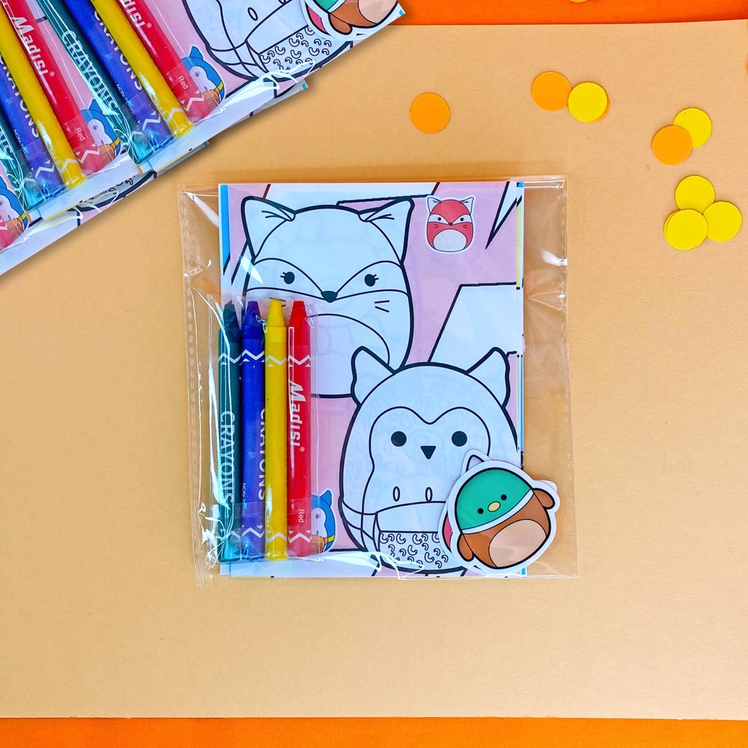 Squish Rainbow Coloring Party Favors With Sticker and Crayons - Etsy