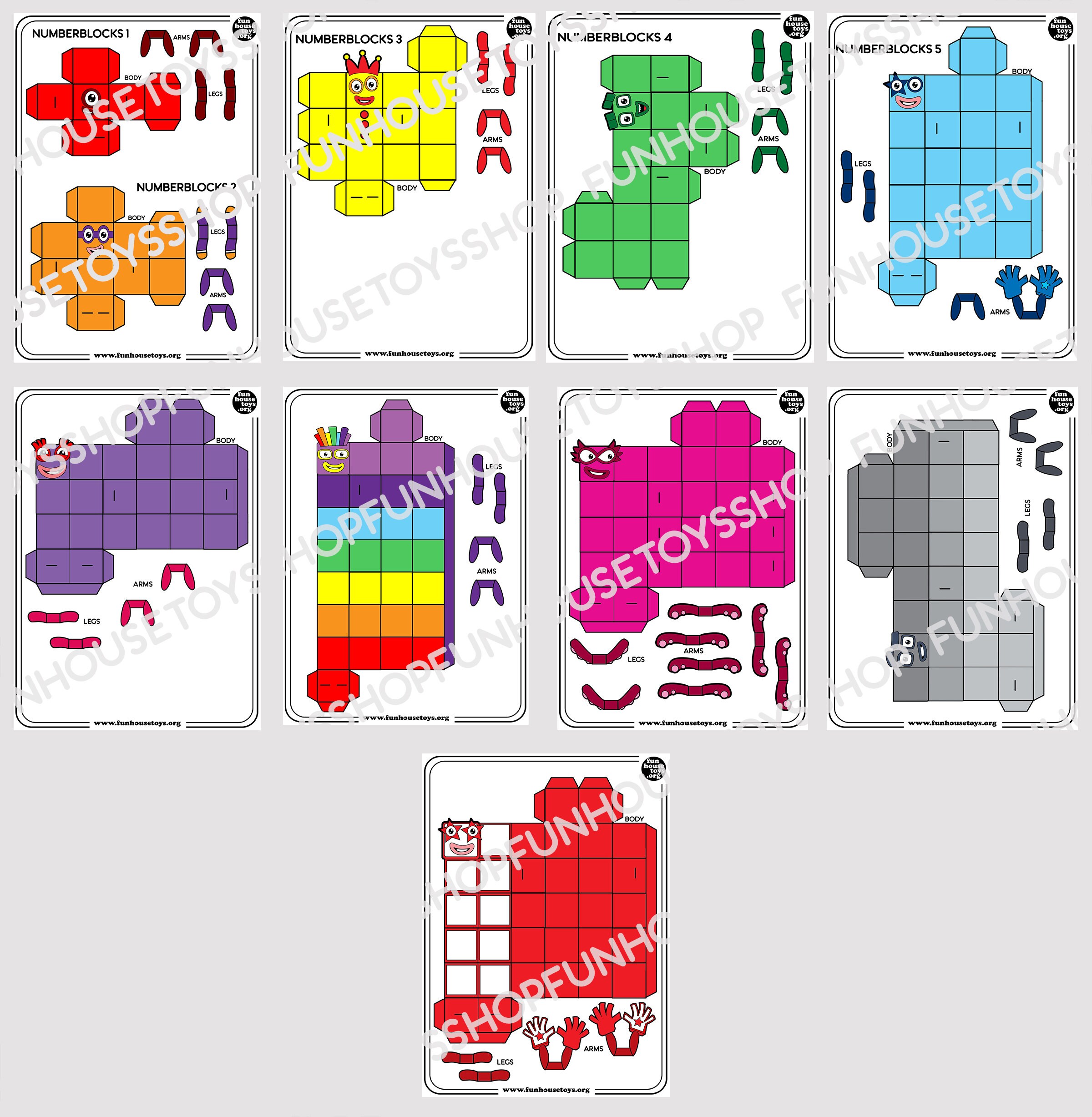 Numberblocks 1 to 10 Paper Toys | Etsy