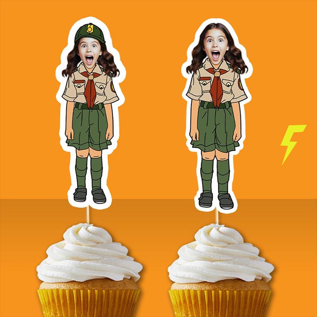 Girl Scouts Custom Face Photo Cupcake Toppers Item 1 6 Pieces of Cup ...