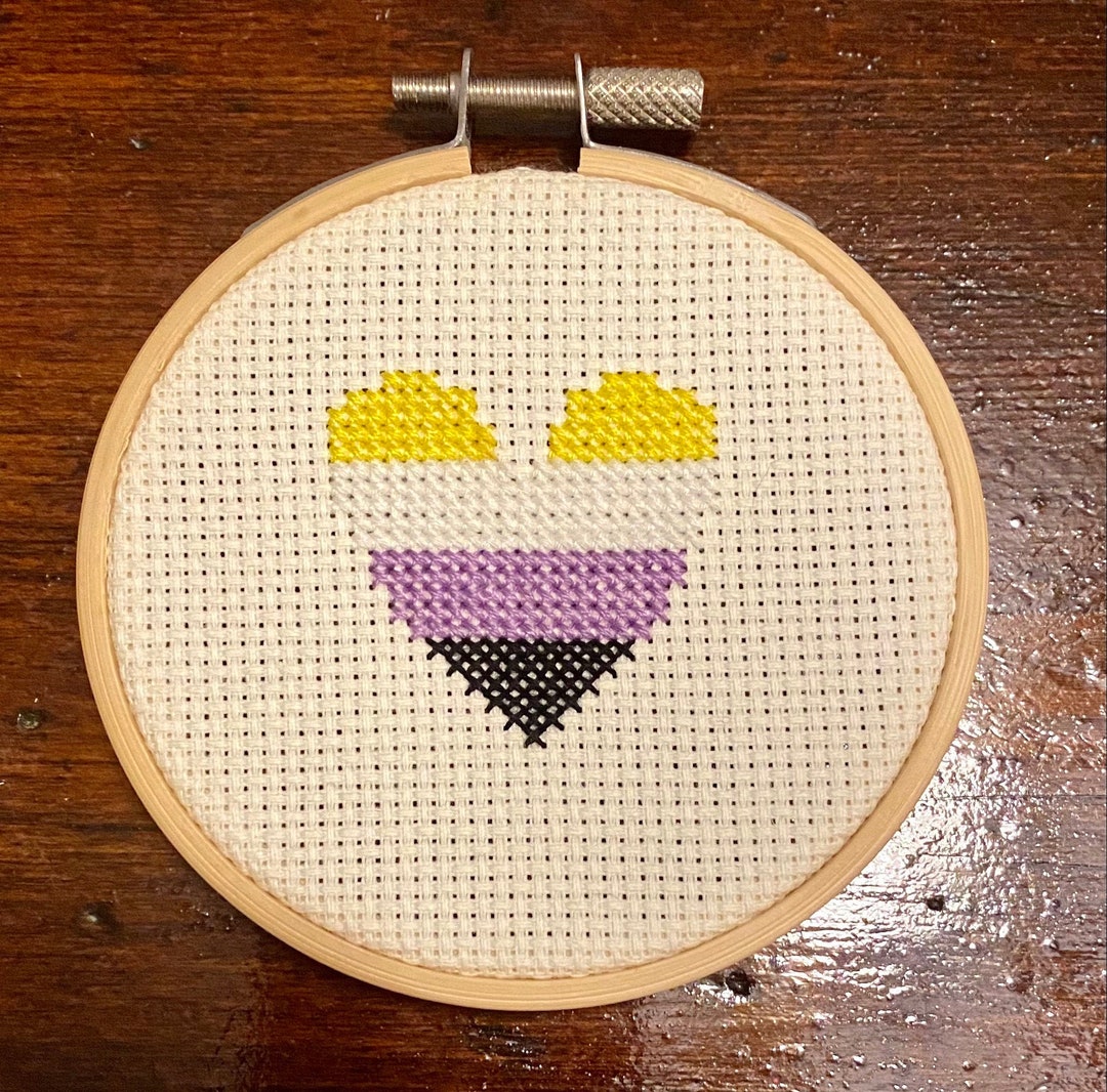 Non-binary Pride Heart Cross Stitch Patterns - Etsy