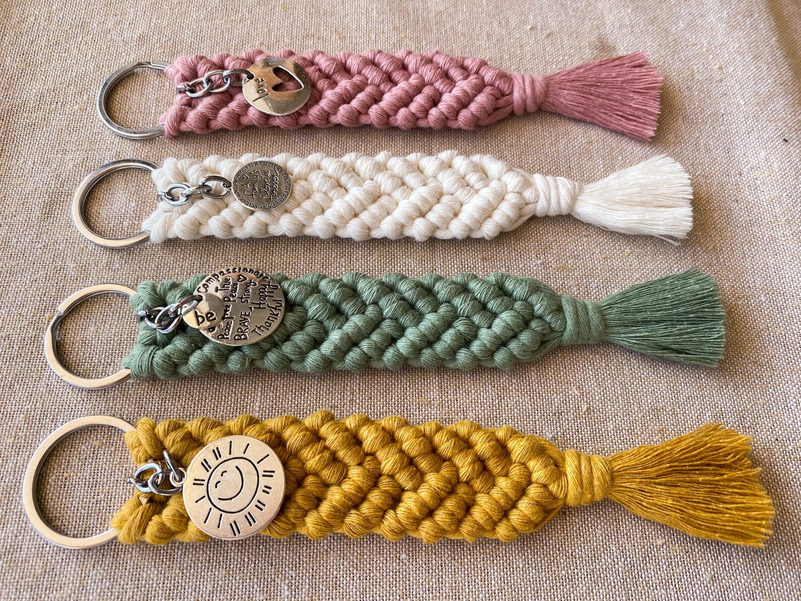 Personalised Macrame Keychain With a Special Message, Eco Friendly ...