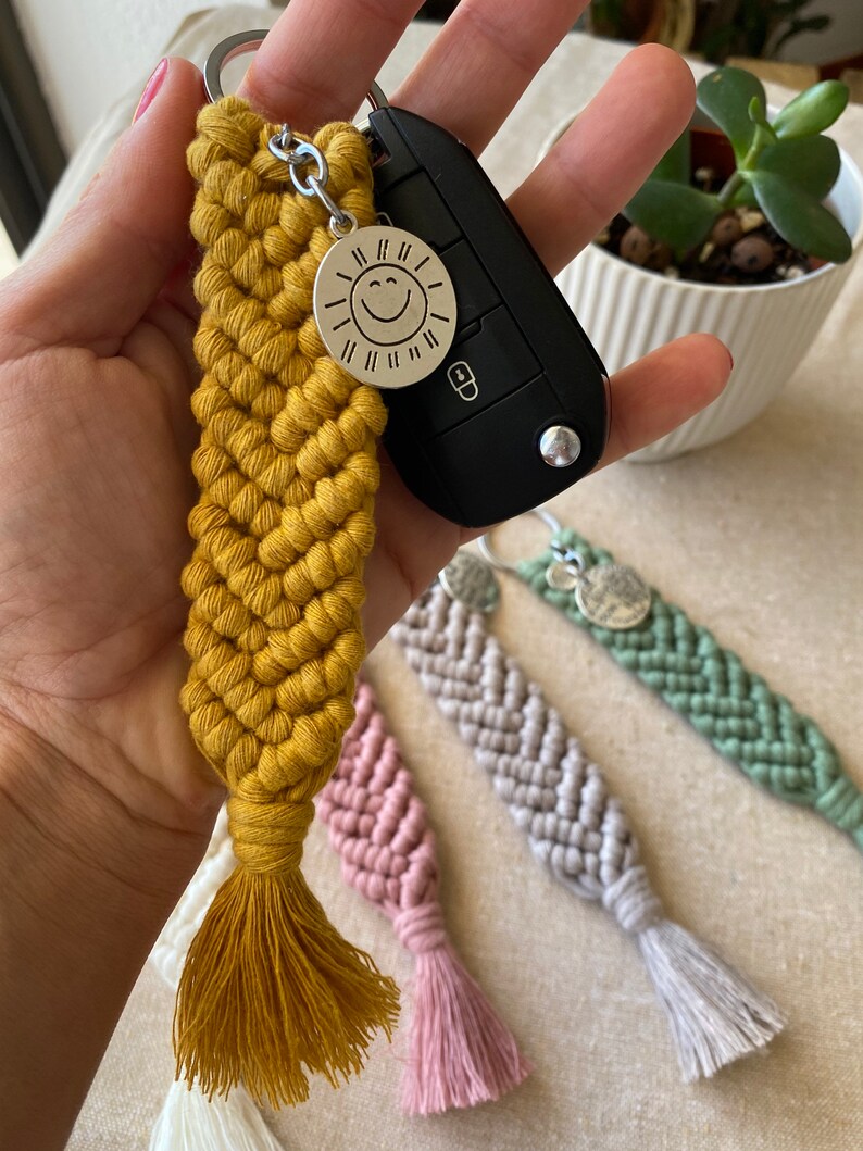 Personalised Macrame Keychain With a Special Message, Eco Friendly ...