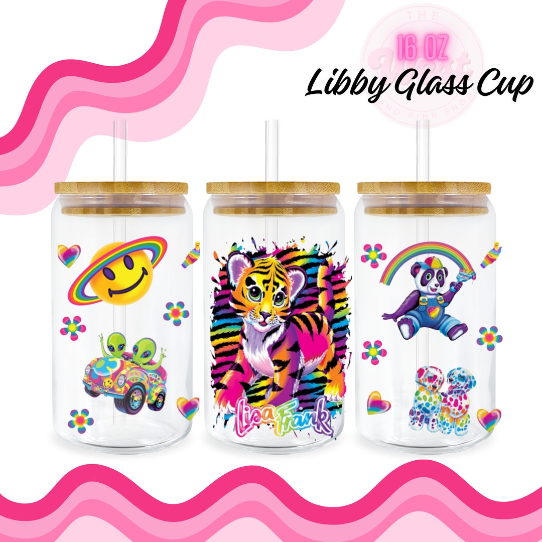 Lisa Frank Libby Glass Cup, 6oz Glass Can, 90s Nostalgic Libbey Cup, - Etsy