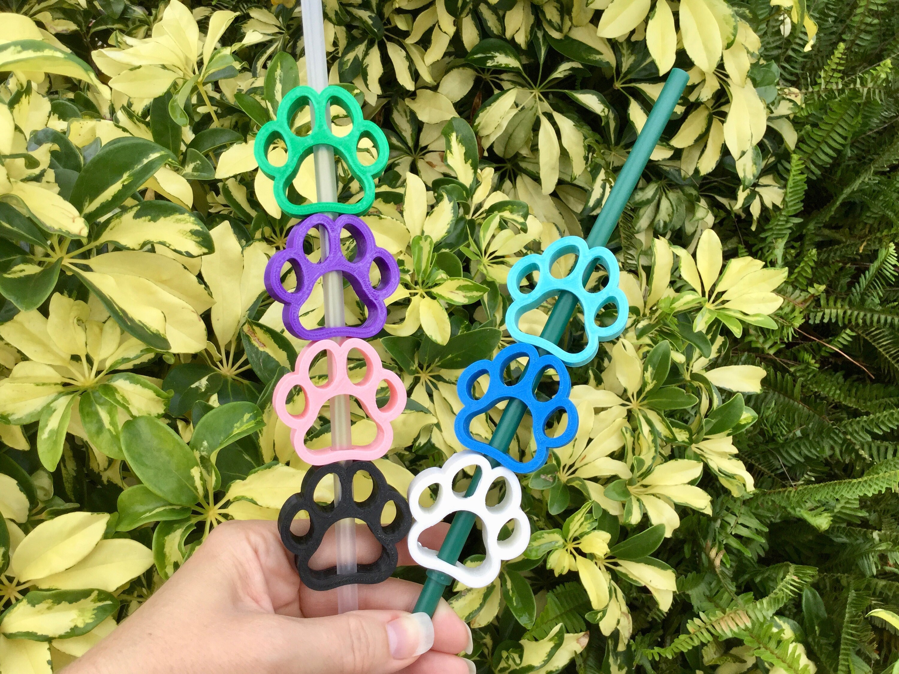 Paw Print Straw Topper Straw Buddy Straw Charm Straw - Etsy